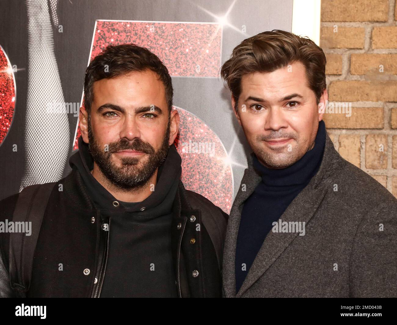Actors Matthew Risch, left, and Andrew Rannells, right, attend the 25th ...