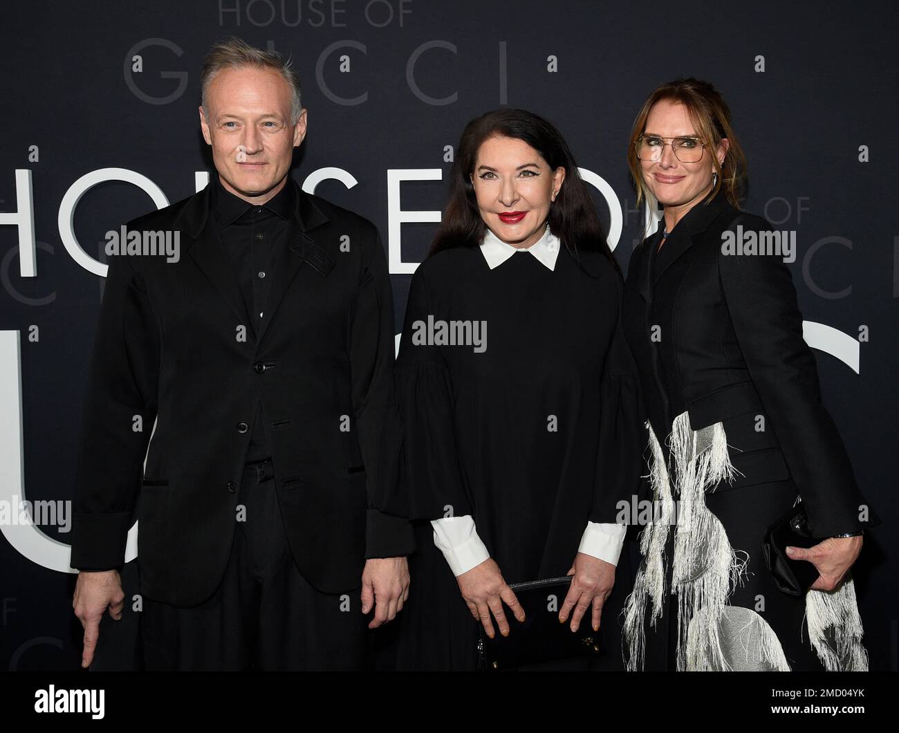 Todd Eckert, left, Marina Abramovic and Brooke Shields attend the ...