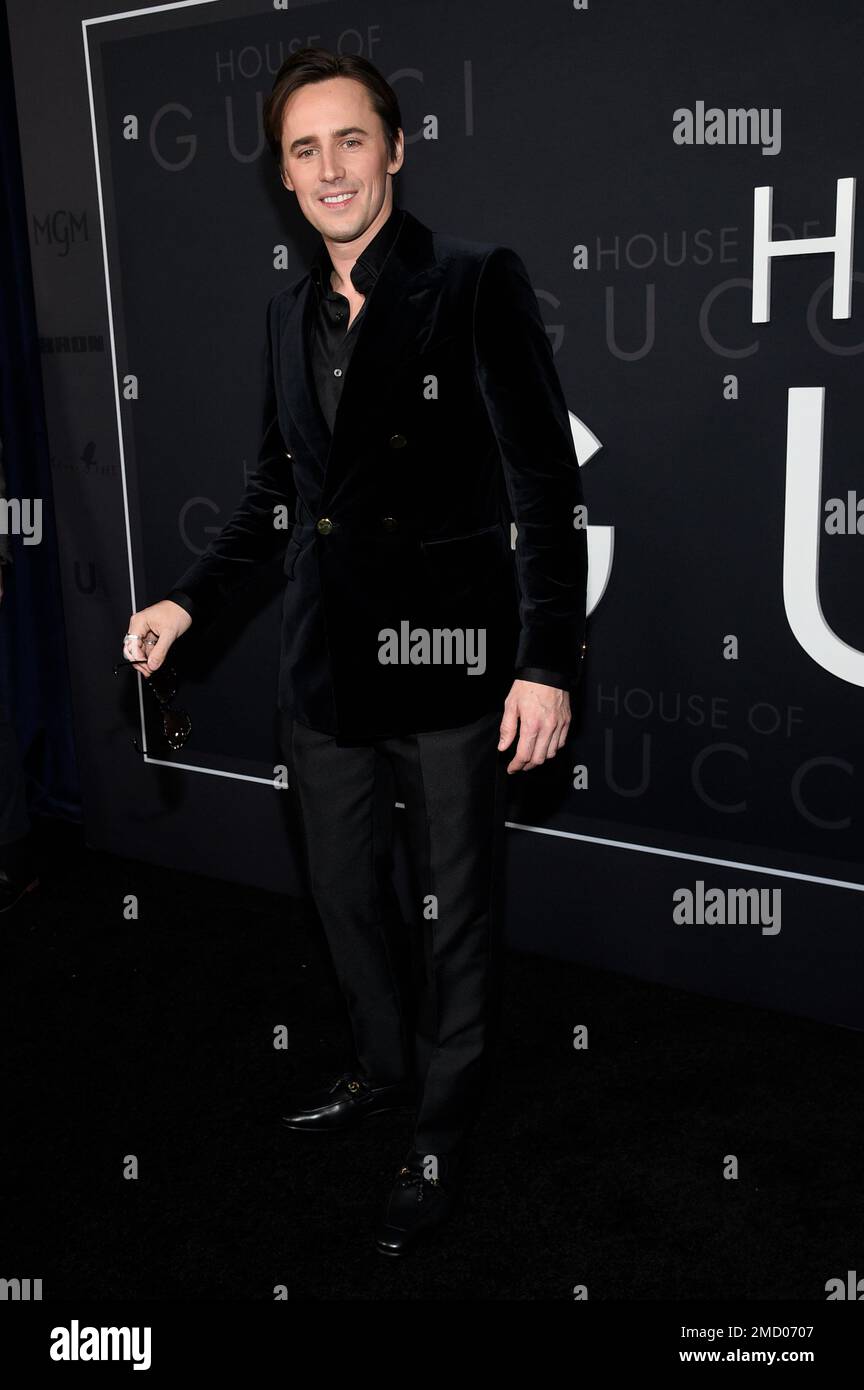 Reeve Carney attends the premiere of "House of Gucci" at Rose Theater ...