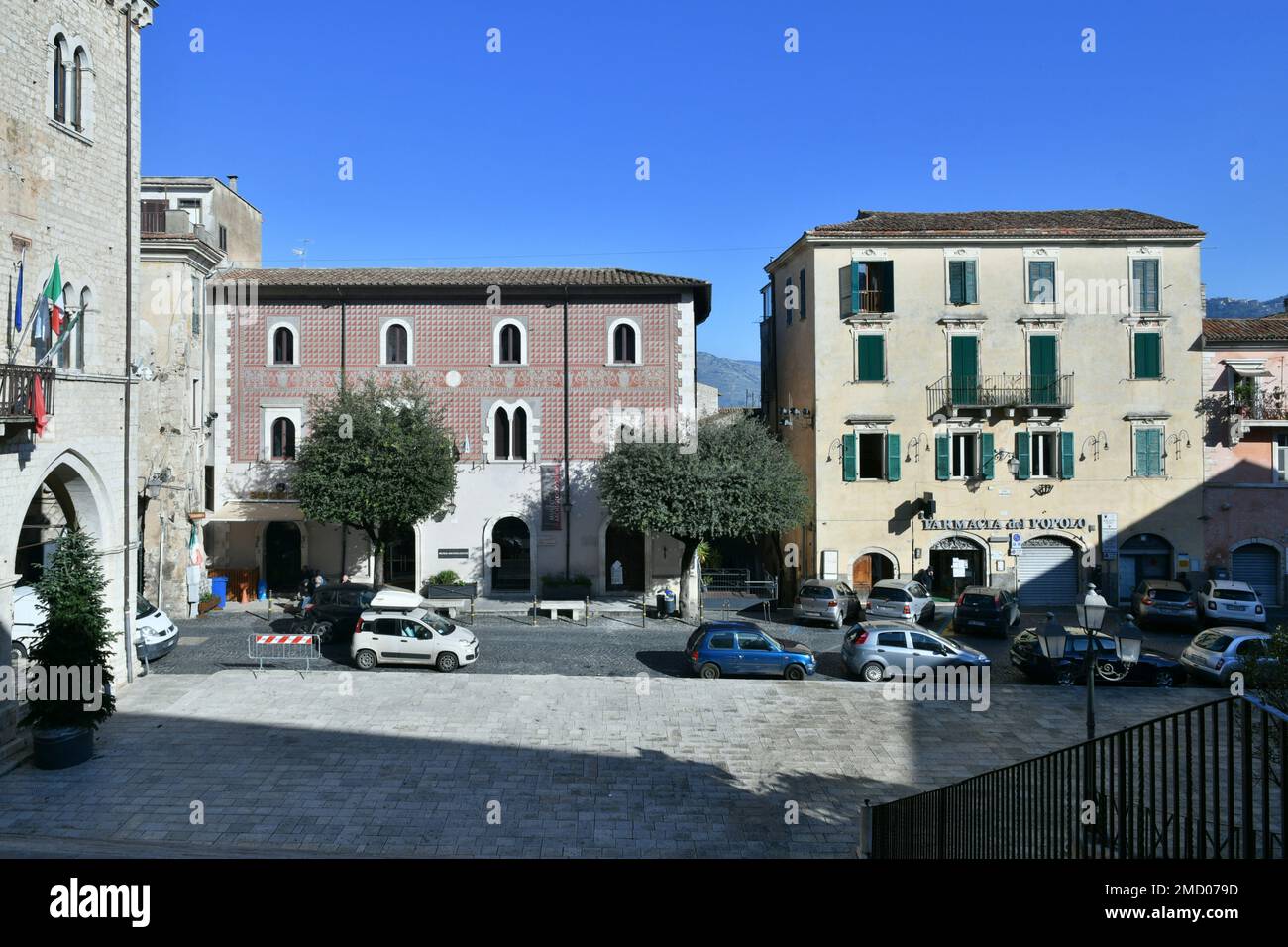 The square of Priverno seen from the arches of the cathedral. Priverno ...