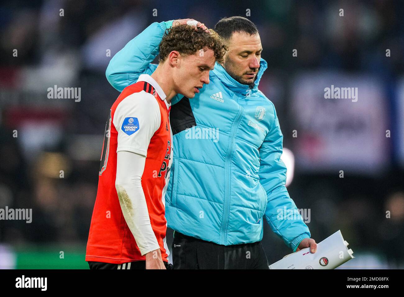 Rotterdam - Mats Wieffer of Feyenoord, Feyenoord keeper Ofir Marciano ...