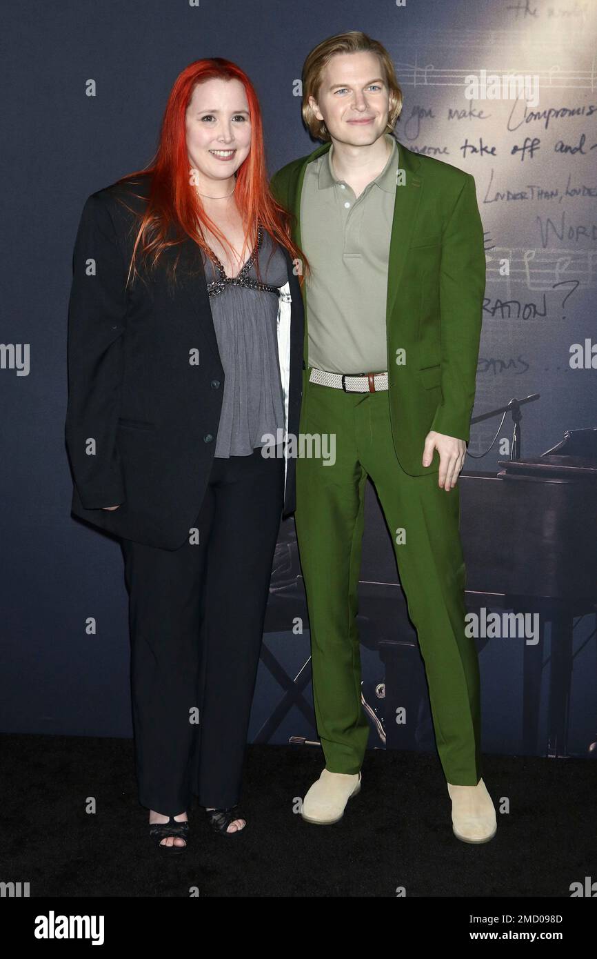 Dylan Farrow, left, and Ronan Farrow attend the premiere of "tick, tick ...