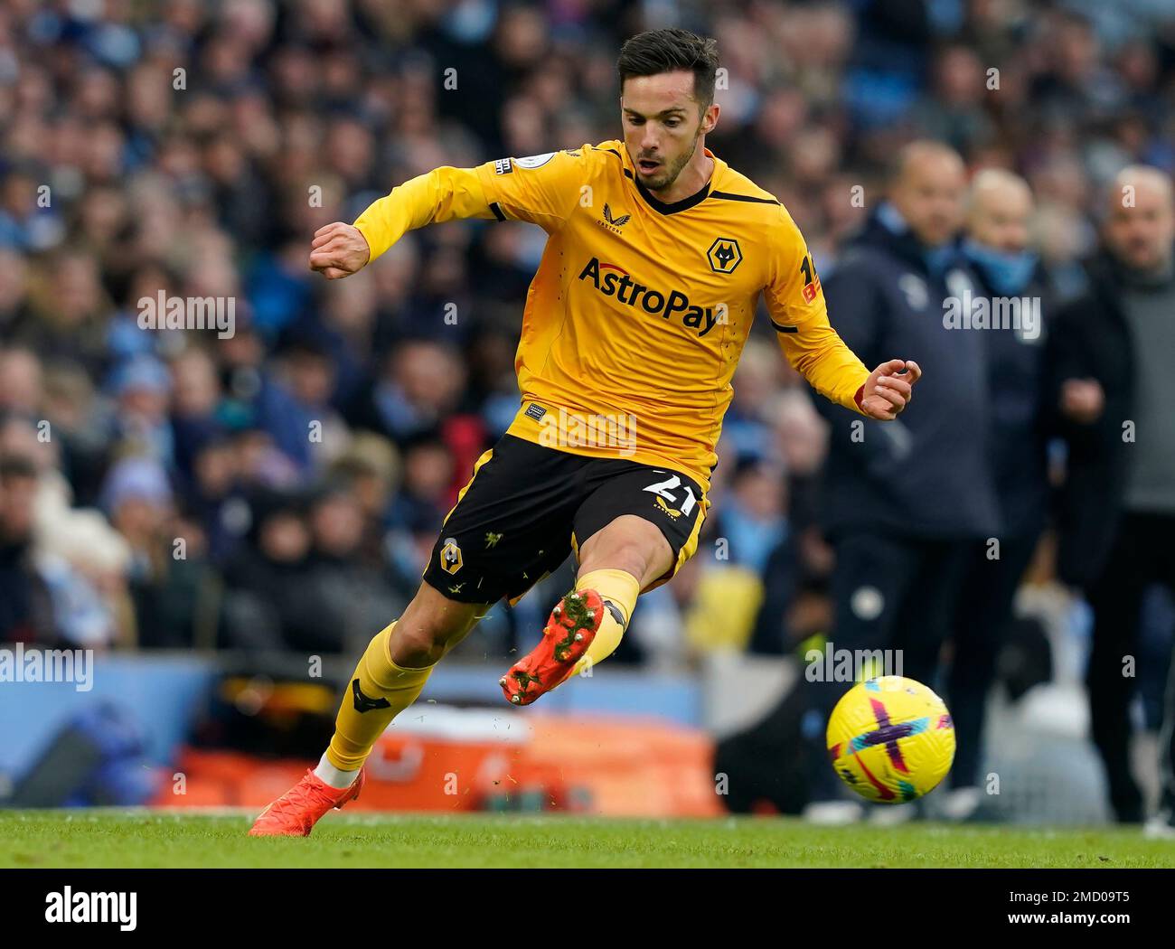Manchester, UK. 22nd Jan, 2023. Pablo Sarabia of Wolverhampton ...