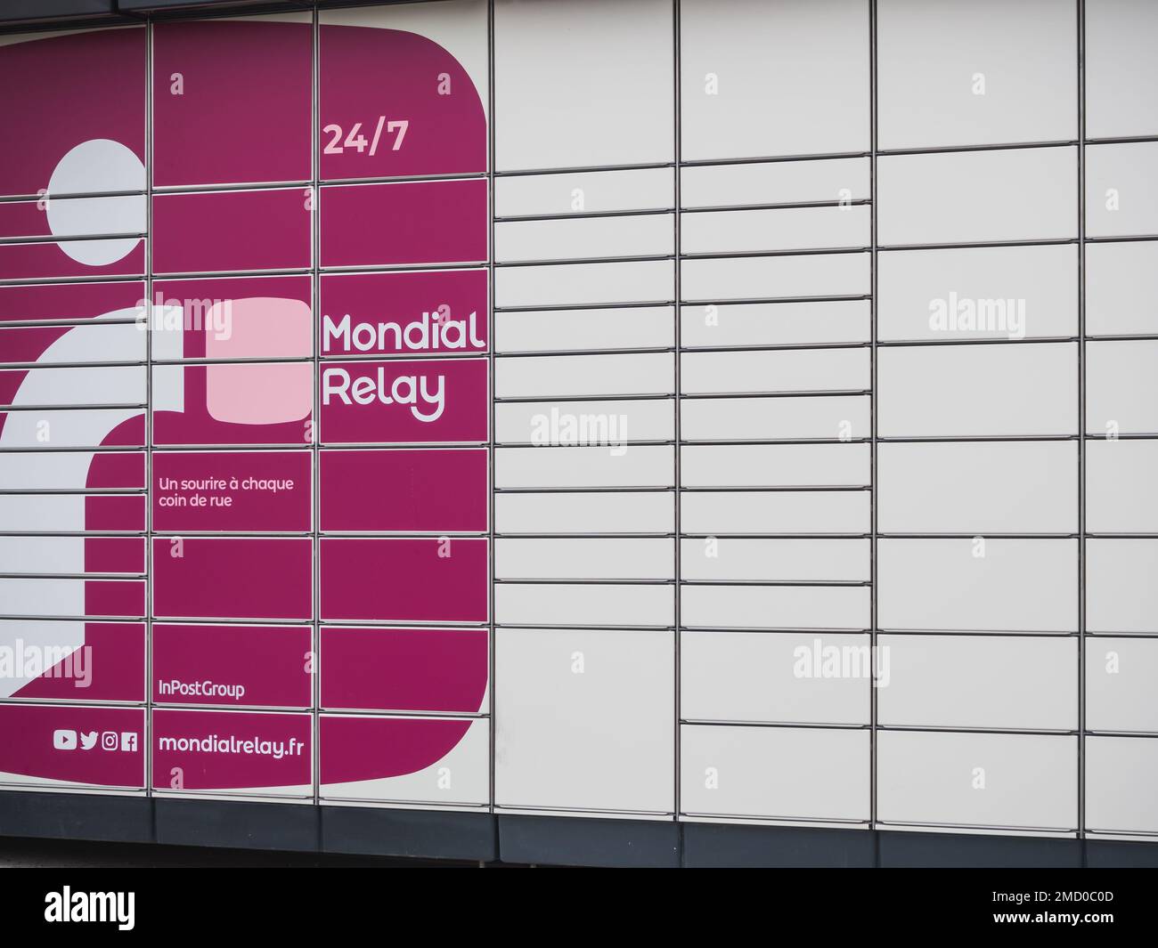 Loriol sur Drome, France - January 14, 2023: Lockers Mondial Relay ...