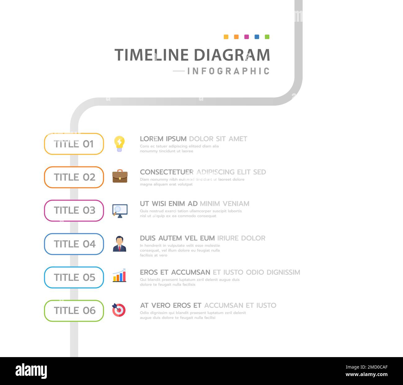 Infographic template for business. 6 Steps Modern Timeline diagram with ...