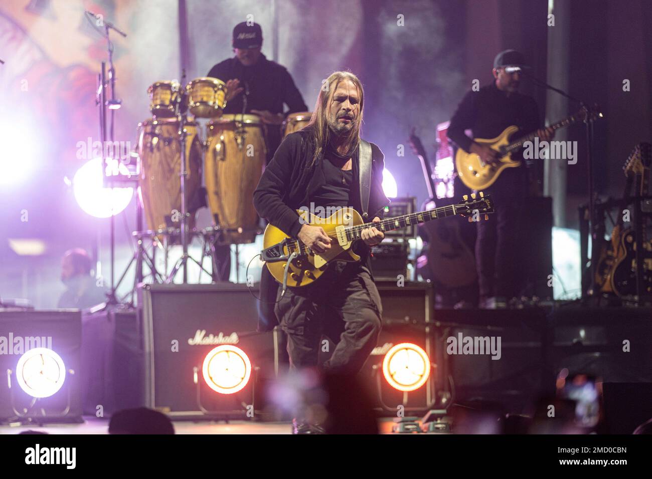 Cesar "Vampiro" Lopez of the Mexican rock band Mana performs live on ...