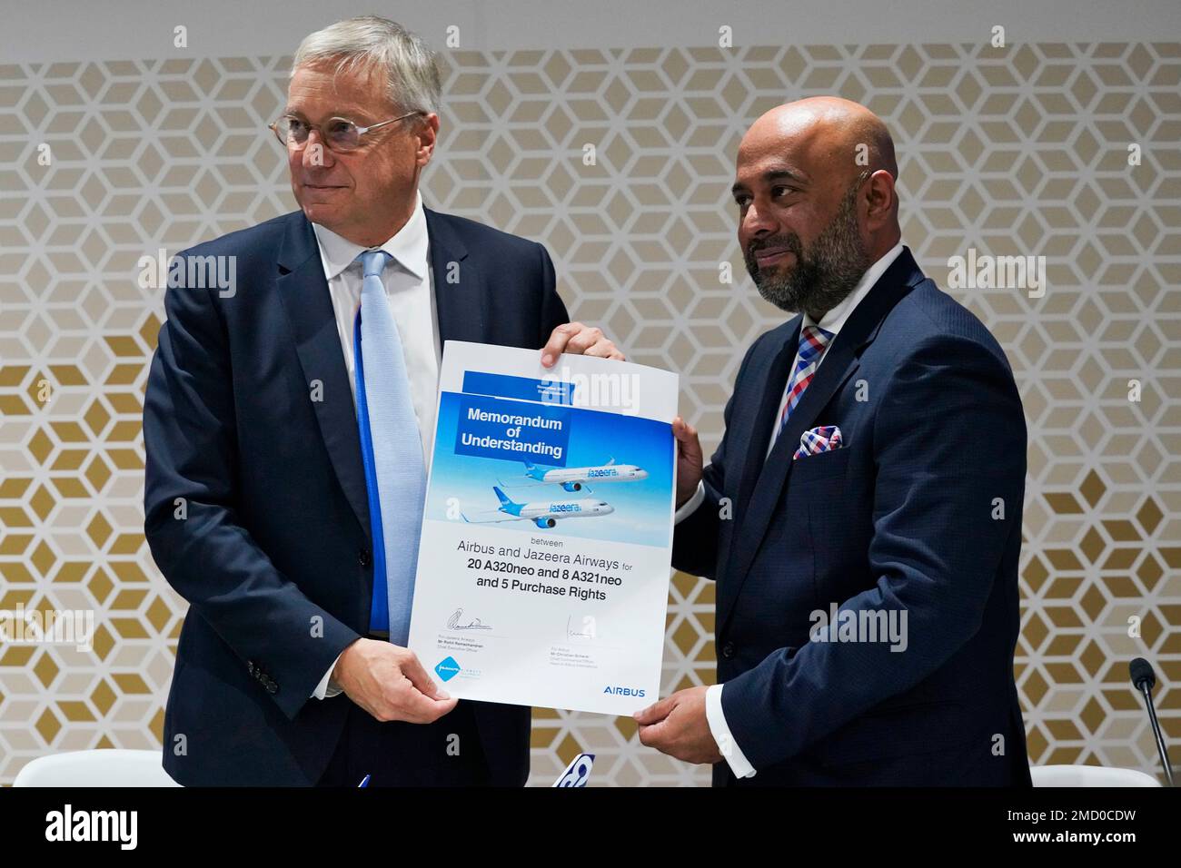 Airbus chief commercial officer Christian Scherer, left, and Jazeera ...