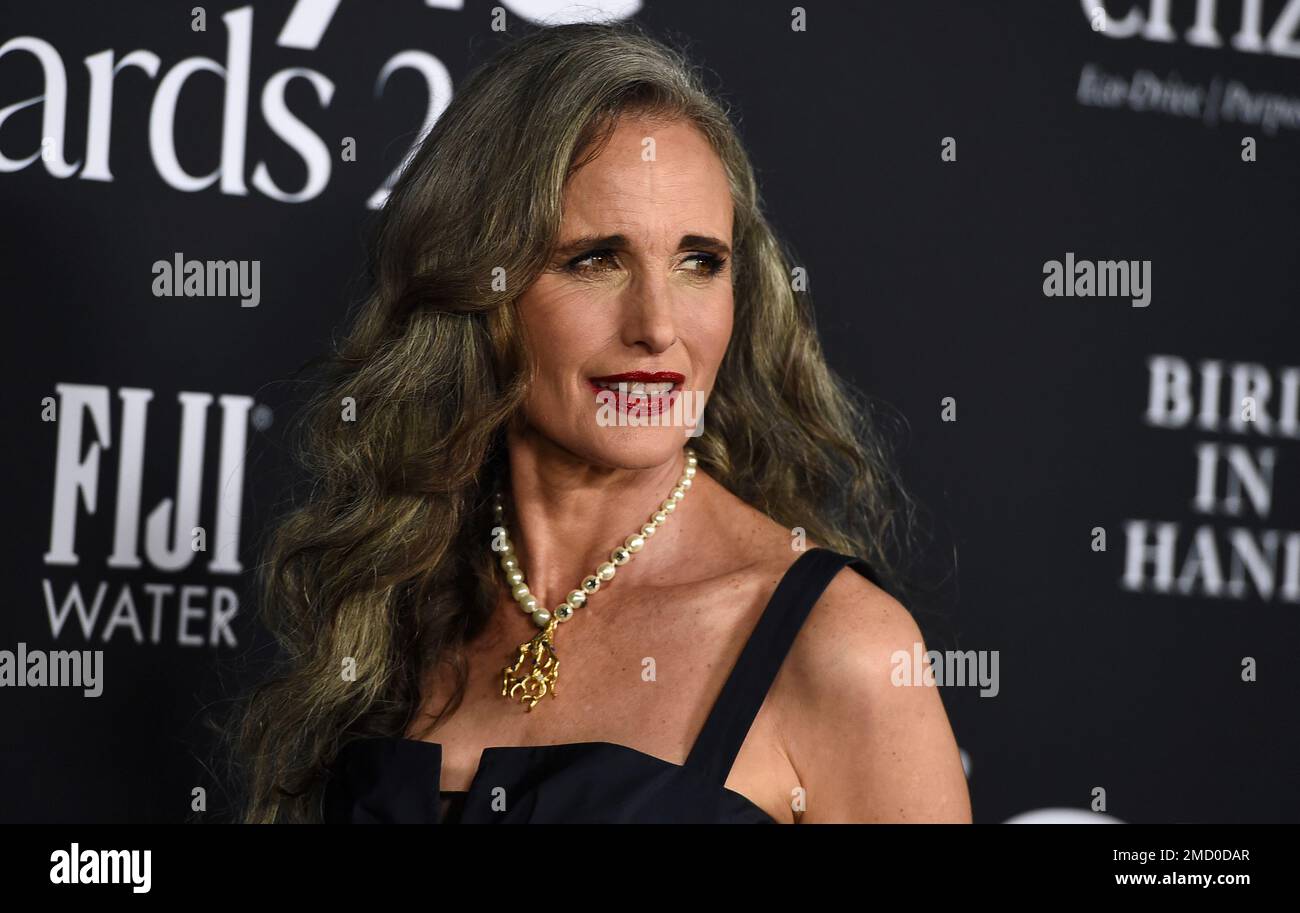 Andie MacDowell arrives at the 2021 InStyle Awards at The Getty Center ...