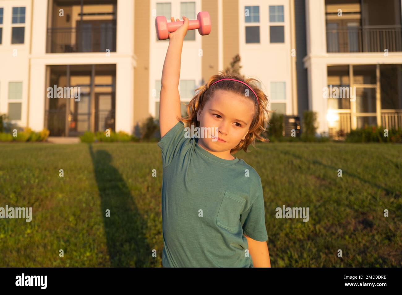 Kids sport training outdoor. Kids sports exercises. Healthy kids life ...