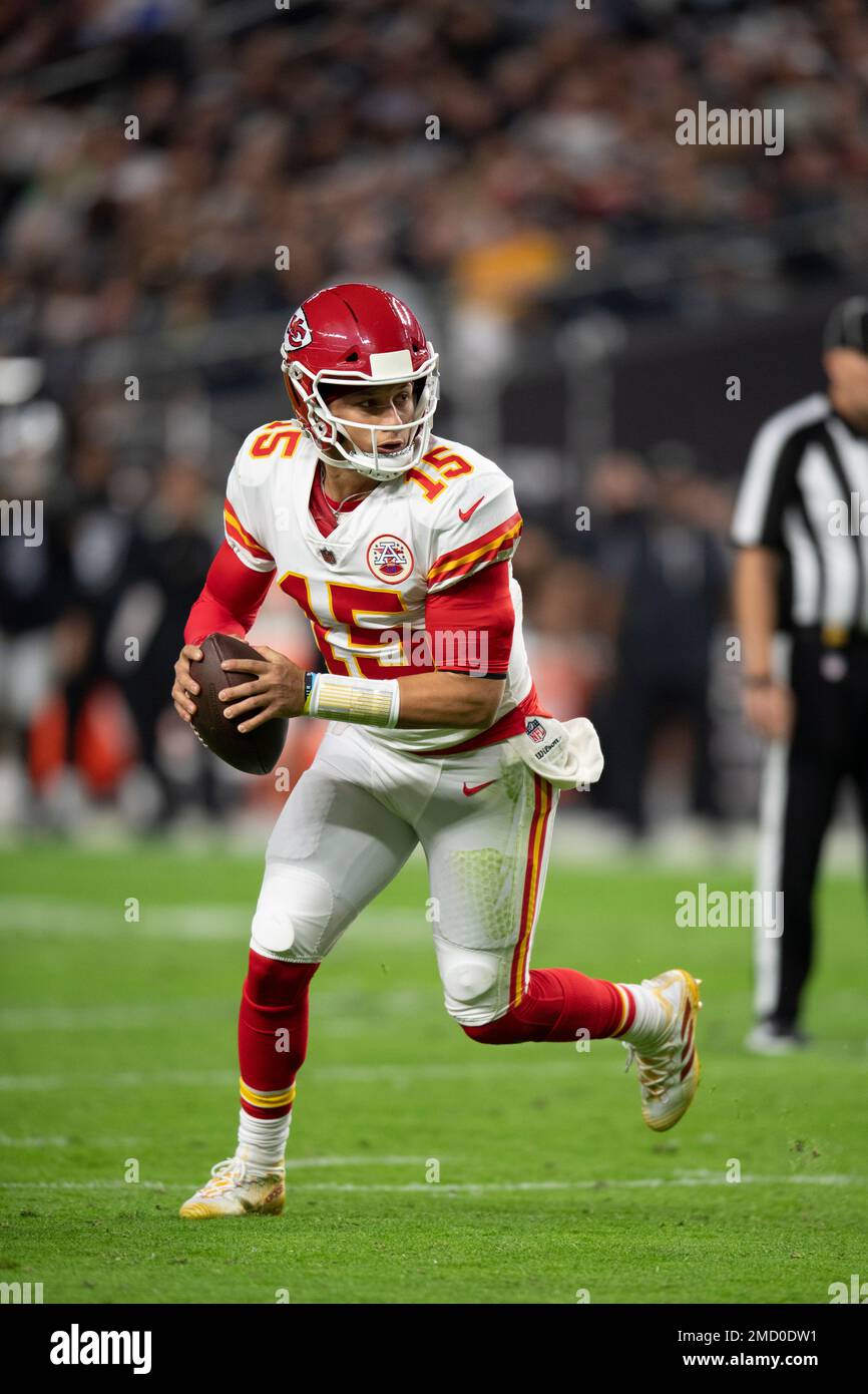 Kansas City Chiefs quarterback Patrick Mahomes (15) looks to pass ...