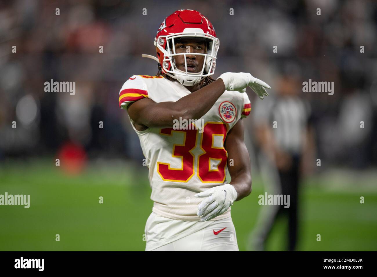 Kansas City Chiefs cornerback L'Jarius Sneed (38) before playing the ...