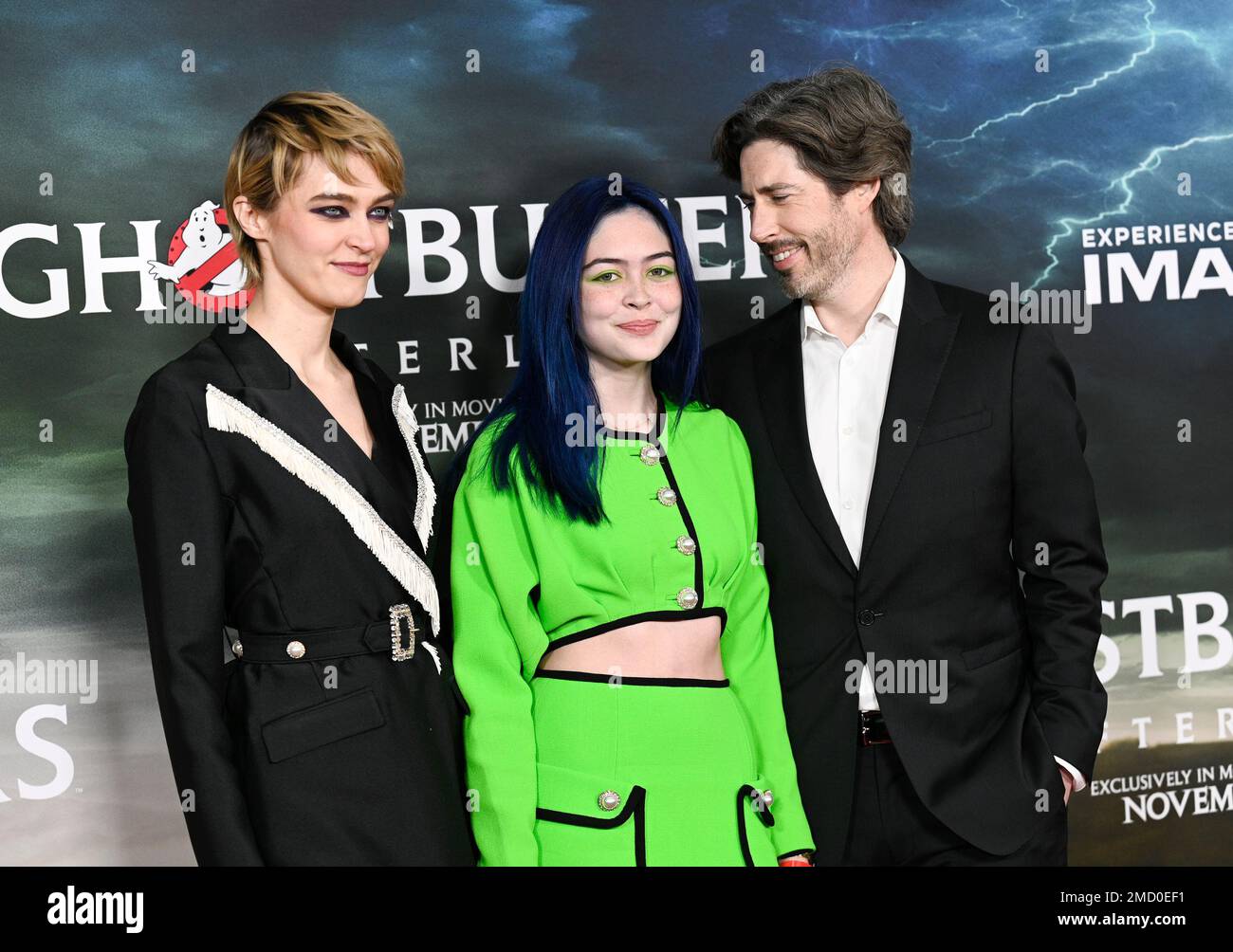 Director Jason Reitman, right, poses with Madisyn Ritland and daughter ...