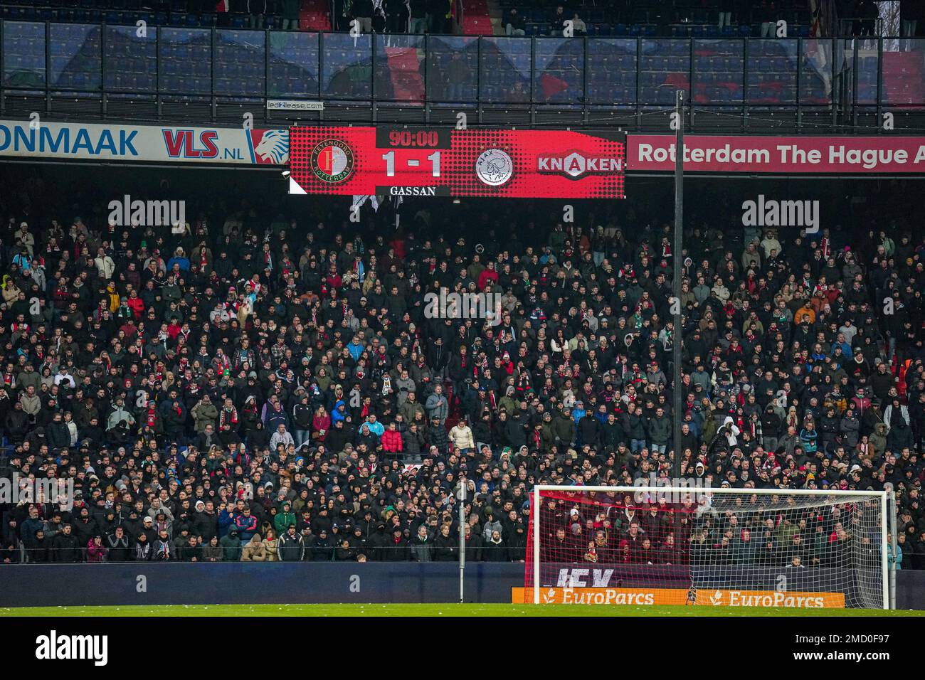 Rotterdam - The final score during the match between Feyenoord v Ajax ...