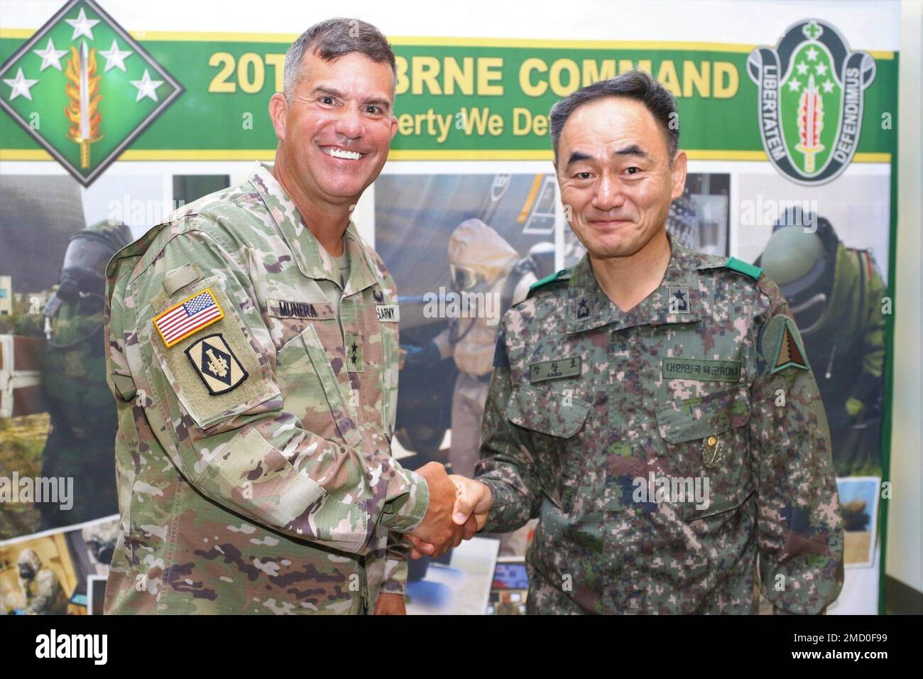 Maj. Gen. Antonio V. Munera (left), the commanding general of 20th ...