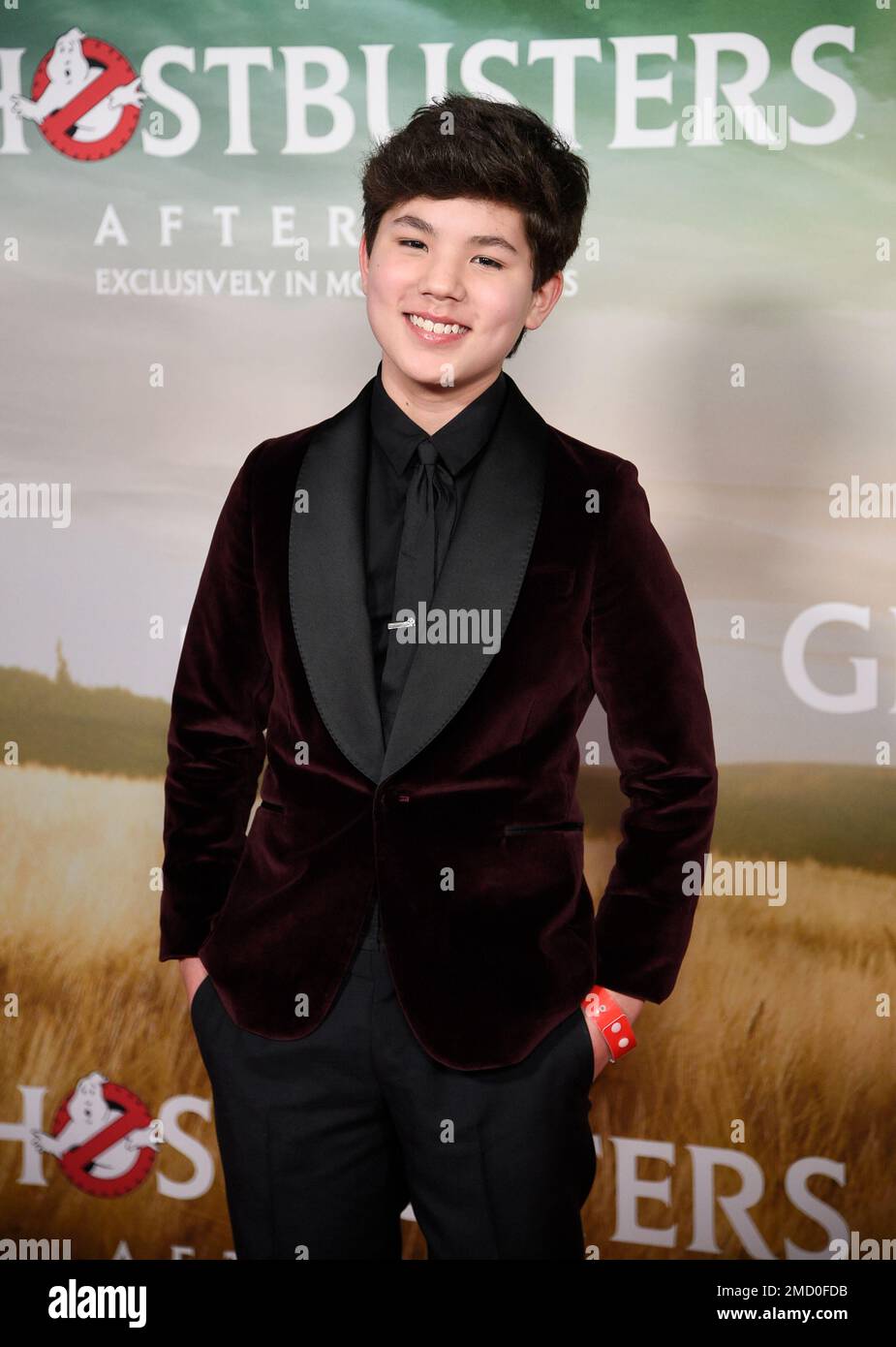 Logan Kim attends the premiere of "Ghostbusters: Afterlife" at AMC ...