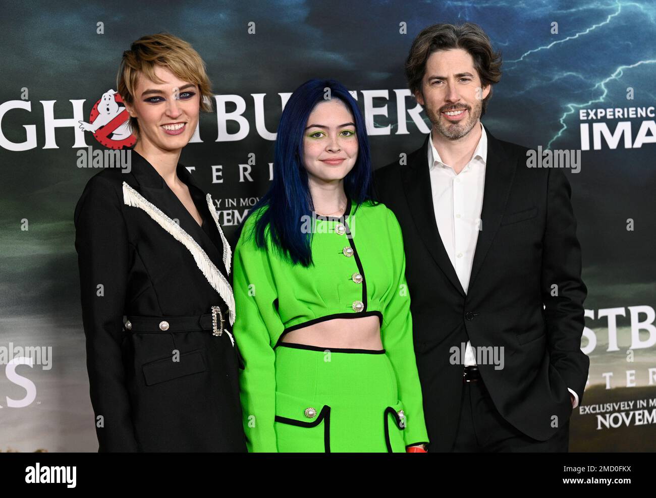 Director Jason Reitman, right, poses with Madisyn Ritland and daughter ...