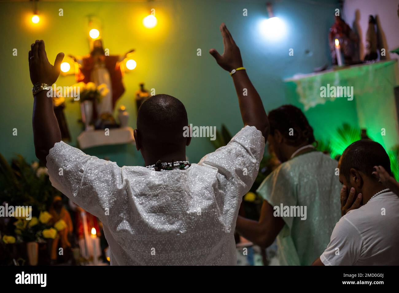 Wagner Luiz Abreu Machado, a priest of the Umbanda religion, known as ...