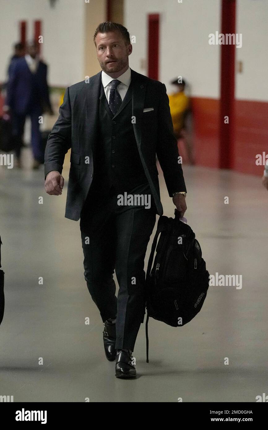 Los Angeles Rams head coach Sean McVay arrives at Levi's Stadium before ...
