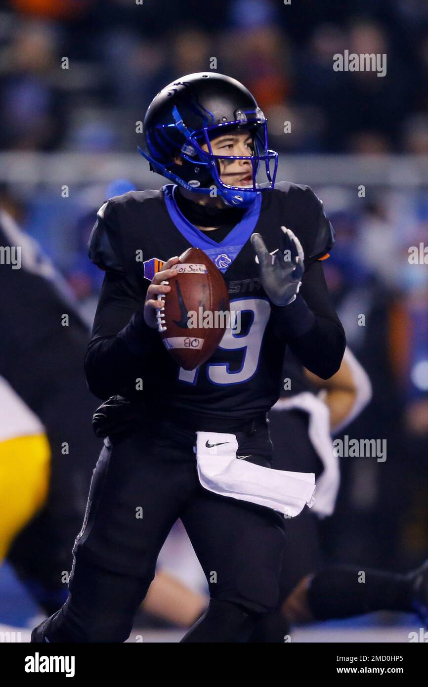 Boise State quarterback Hank Bachmeier (19) looks downfield against ...