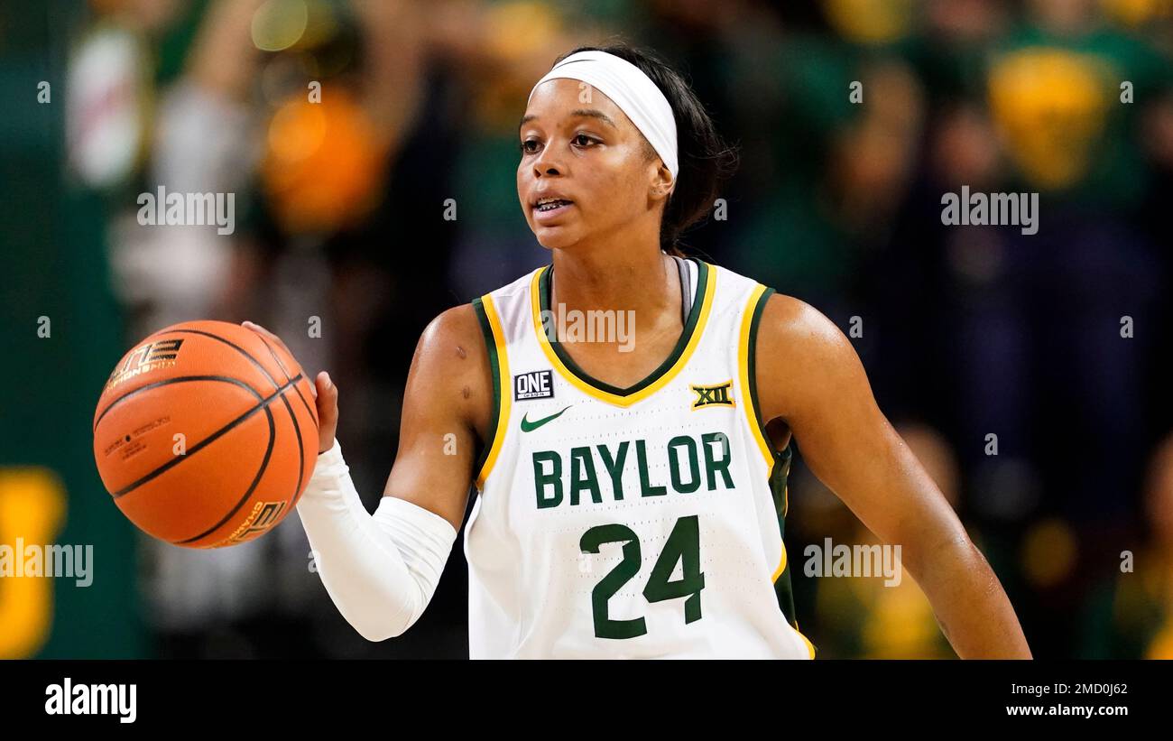 Baylor guard Sarah Andrews (24) handles the ball during an exhibition ...