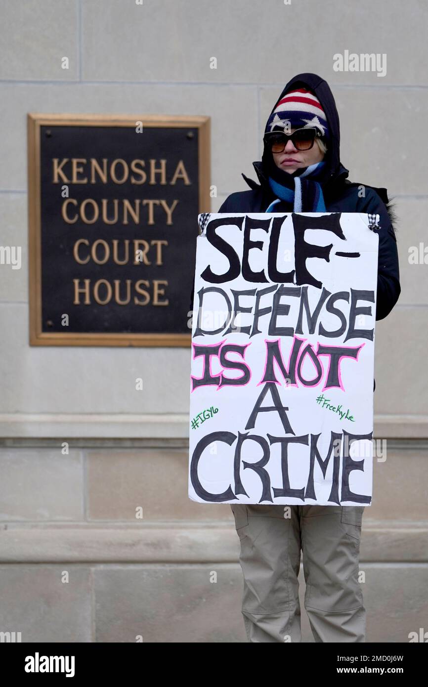 Emily Cahill, stands outside the Kenosha County Courthouse Monday, Nov ...
