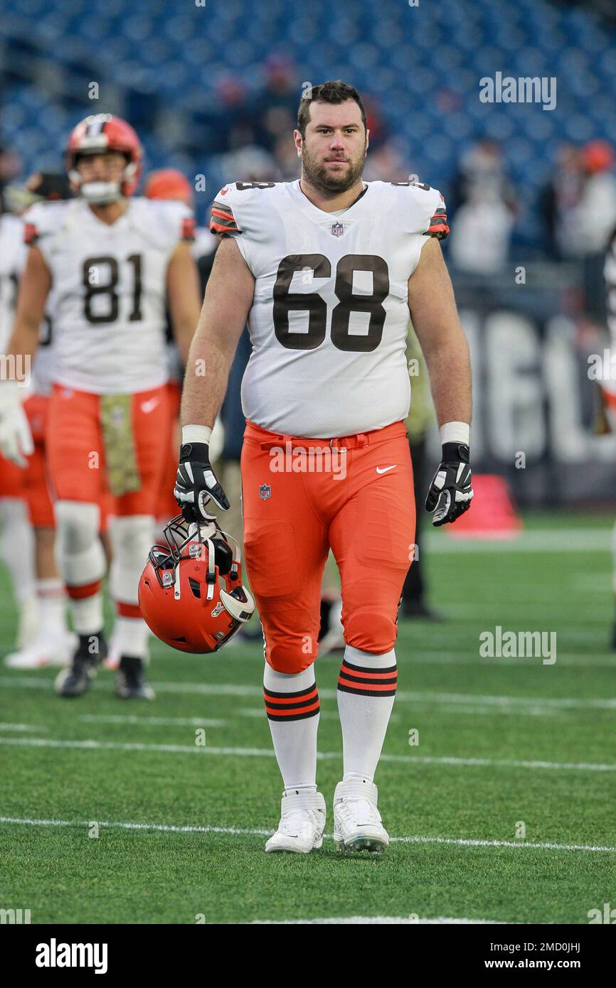 Cleveland Browns guard Michael Dunn (68) walks off the field following ...