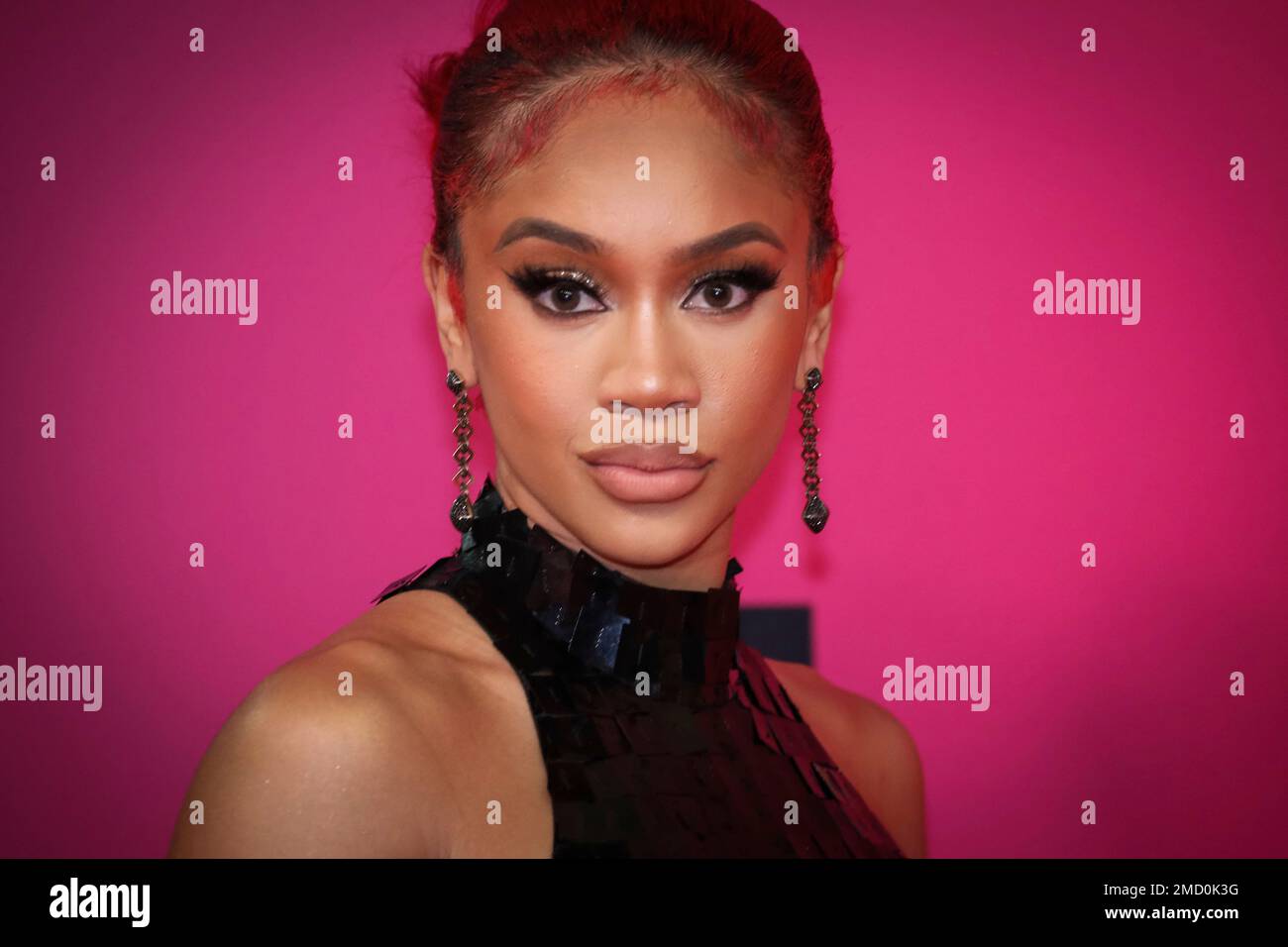 Saweetie poses for photographers upon arrival at the European MTV ...