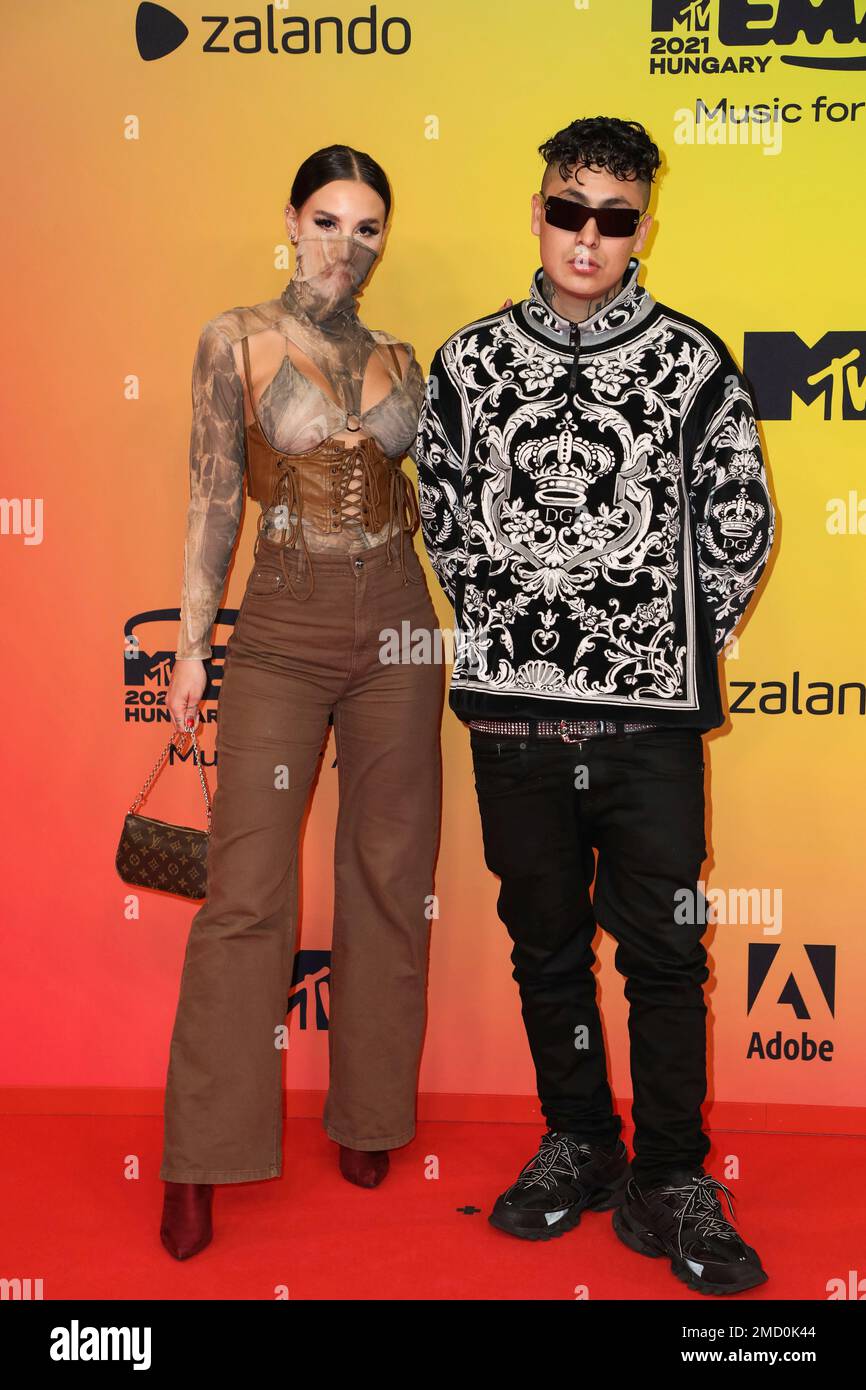 Akasha and Aleman pose for photographers upon arrival at the European ...