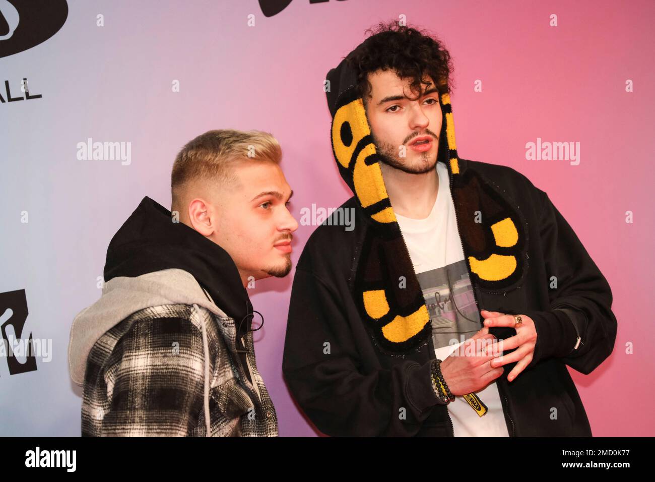 Members of music band Azariah pose for photographers upon arrival at ...