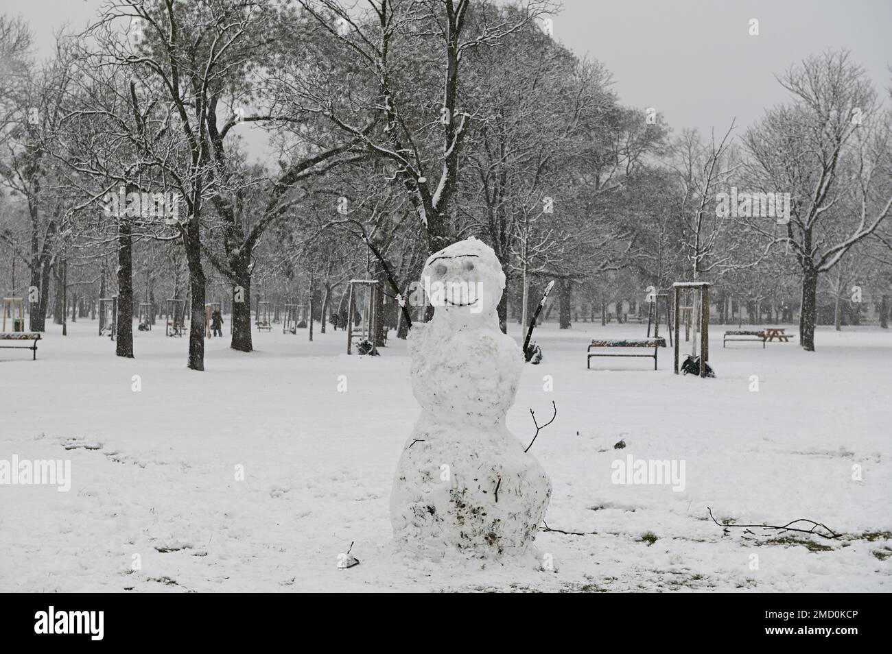 Vienna, Austria. 22nd January, 2023. The first snow in Vienna in the ...