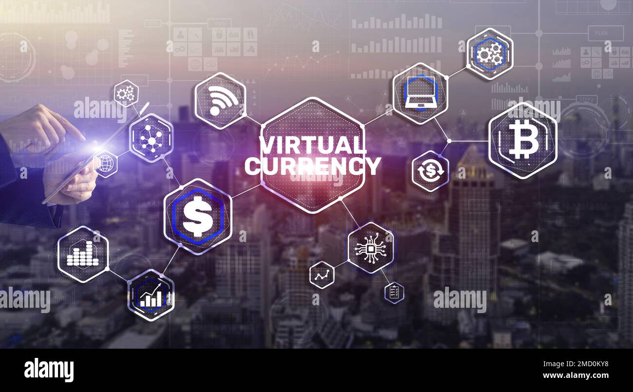 Virtual Currency Exchange Investment concept. Financial Technology ...