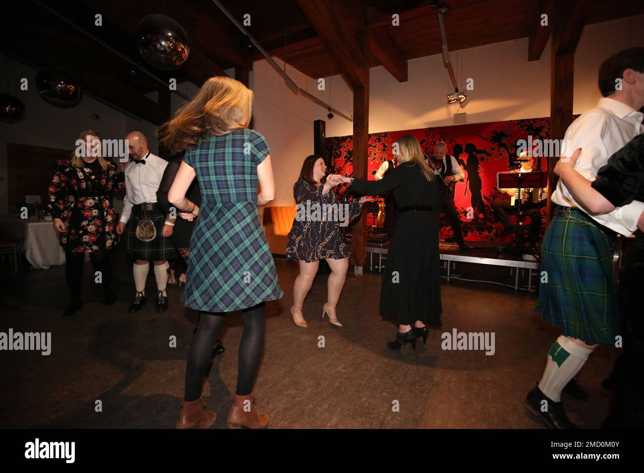 Scottish kilts party dancing hi-res stock photography and images - Alamy