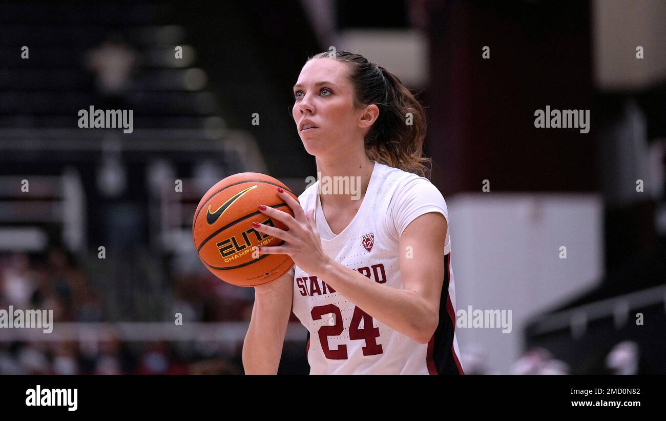 Stanford guard Lacie Hull (24) takes a shot during an NCAA basketball ... Stanford guard Lacie Hull (24) takes a shot during an NCAA basketball ...