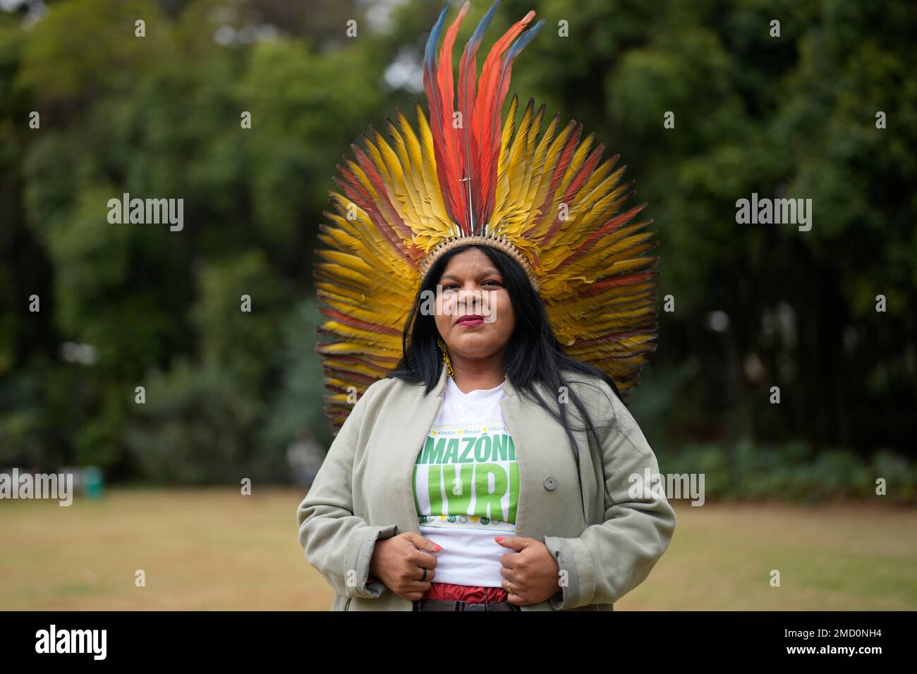 FILE - Indigenous leader Sonia Guajajara from the Guajajara ethnic ...
