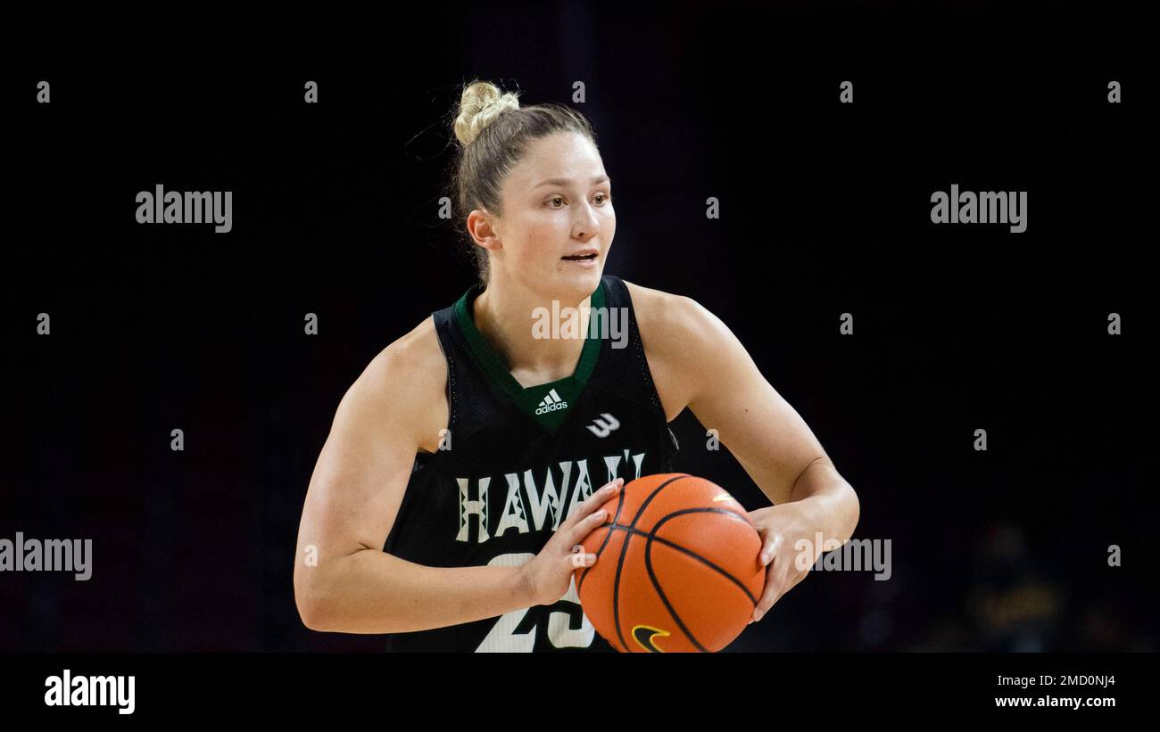 Hawaii forward Amy Atwell during an NCAA basketball game against ...