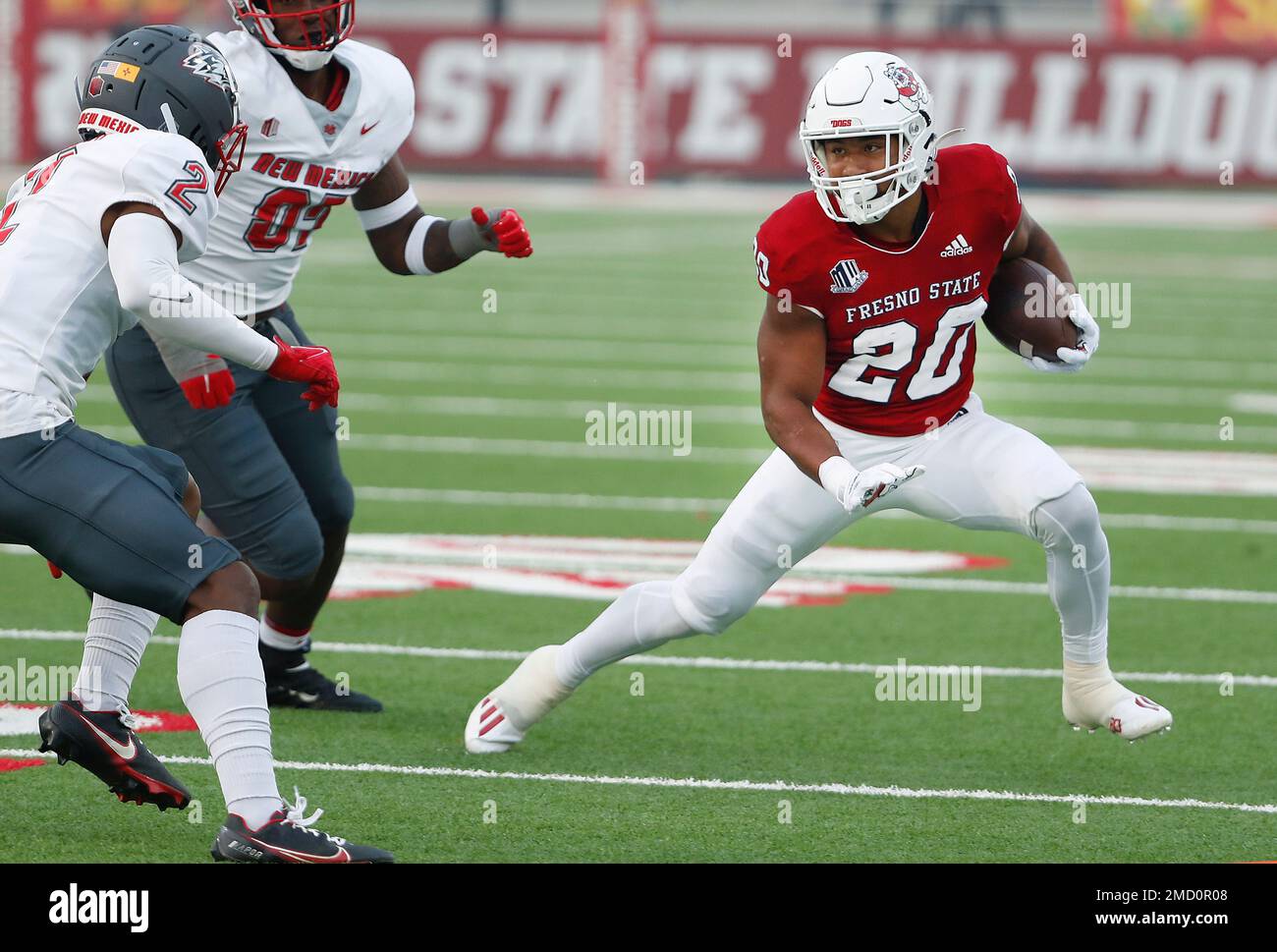 Fresno State running back Ronnie Rivers heads downfield as New Mexico ...