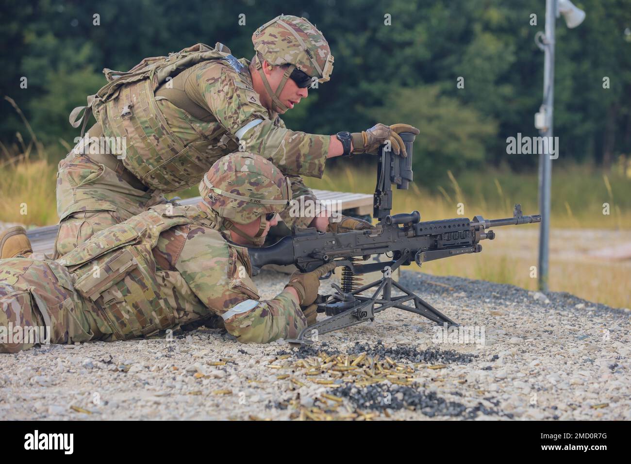 U.S. Army Pfcs. Noah Arms and Hayden Erickson, fire support specialists ...
