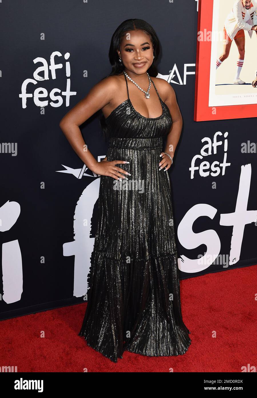 Layla Crawford arrives at the premiere of "King Richard" during the American Film Fest at the ...