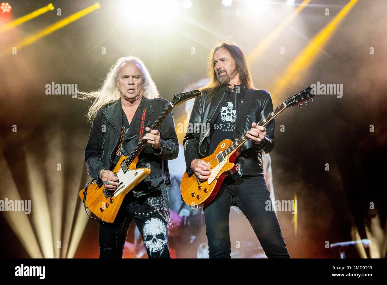 Rickey Medlocke, left, and Damon Johnson of Lynyrd Skynyrd perform at ...