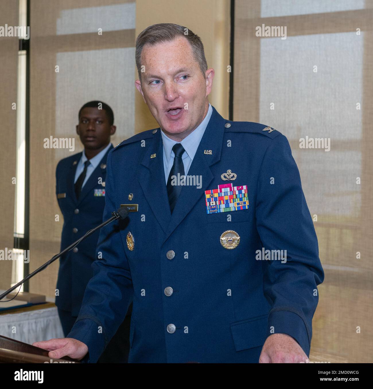 Col. Chad Gemeinhardt, 81st Mission Support Group commander, delivers ...