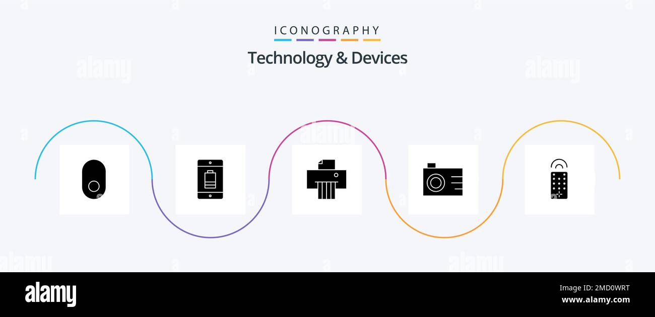 Devices Glyph 5 Icon Pack Including . remote. device. control. digital ...