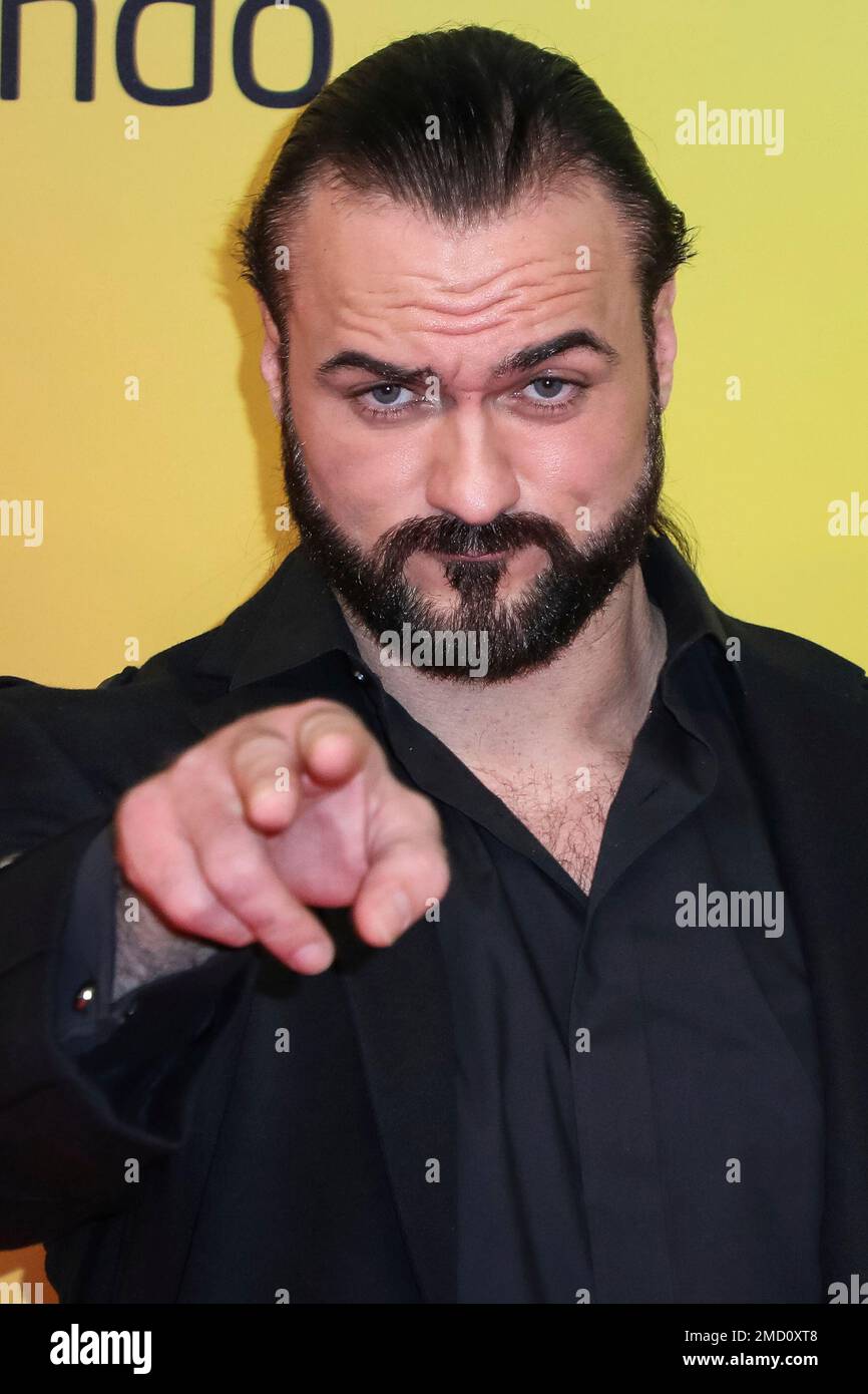 Drew McIntyre poses for photographers upon arrival at the European MTV ...