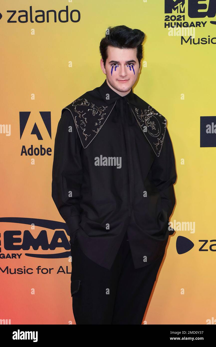 Gjon's Tears poses for photographers upon arrival at the European MTV ...