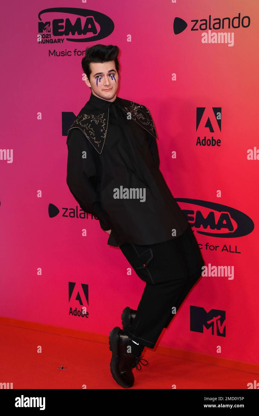 Gjon's Tears poses for photographers upon arrival at the European MTV ...