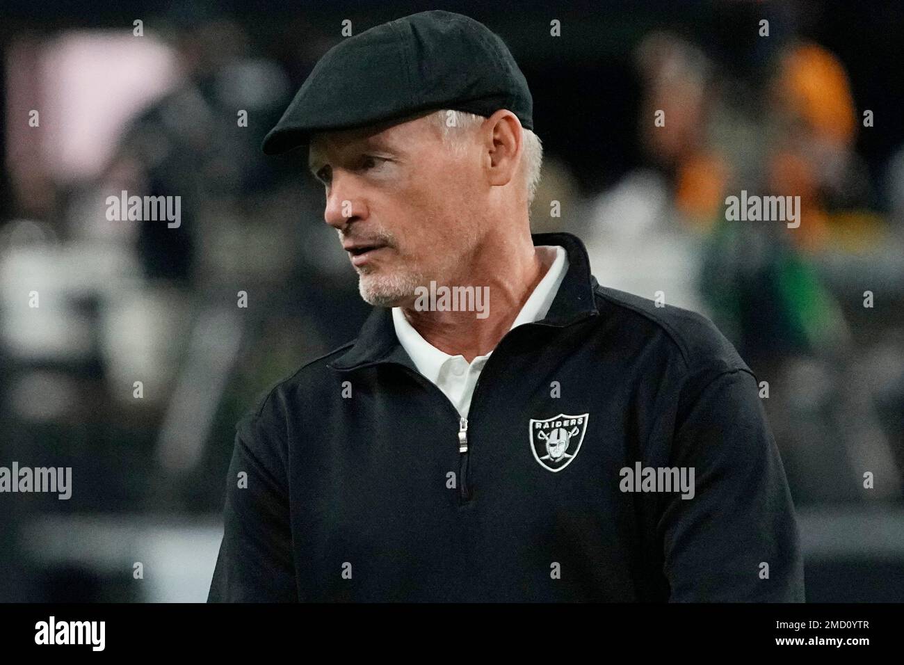 Las Vegas Raiders general manager Mike Mayock before an NFL football ...