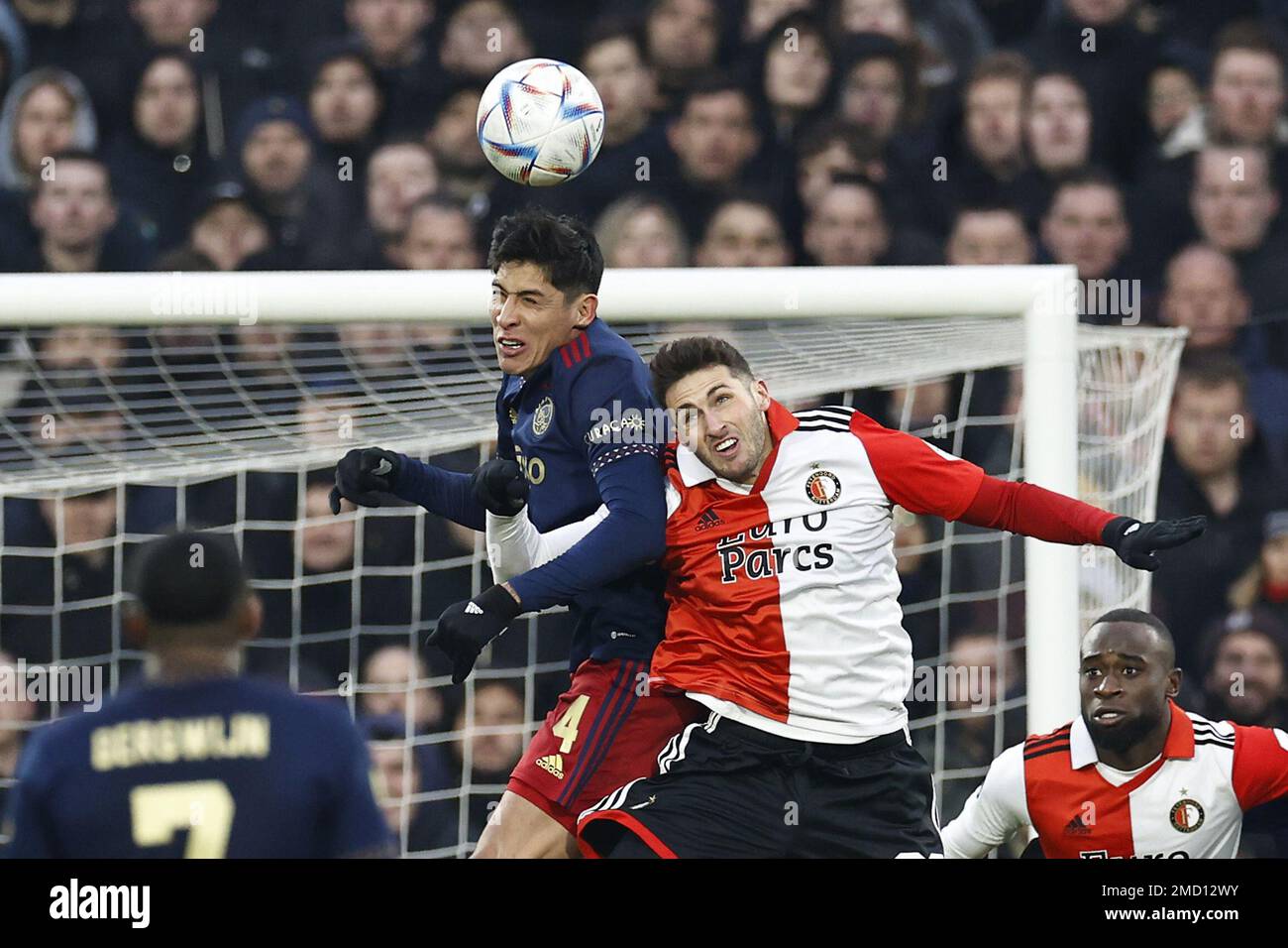 ROTTERDAM - (LR) Edson Alvarez of Ajax, Santiago Gimenez of Feyenoord ...