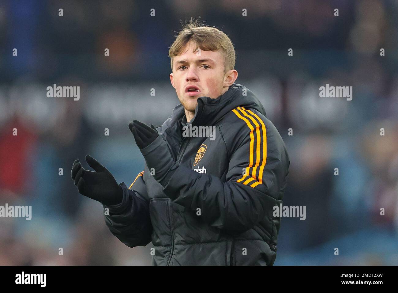 Joe Gelhardt #30 of Leeds United applauds the fans at the end of the ...