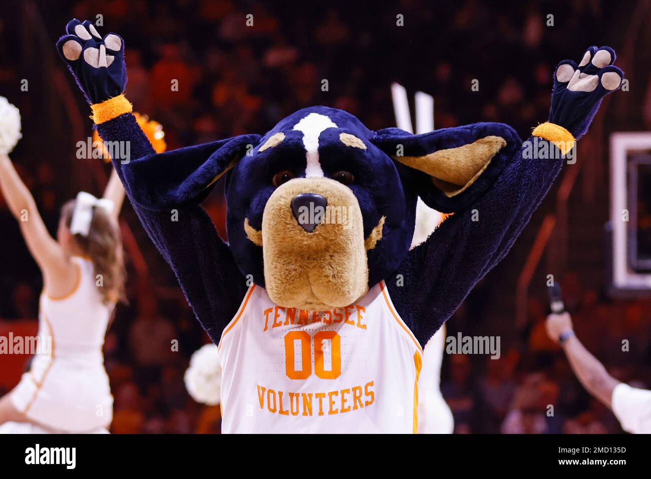 Mascot Smokey performs during an NCAA college basketball game between ...