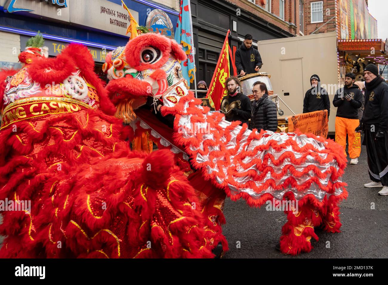 Newcastle upon Tyne, UK. 22nd January 2023. Lunar New Year celebrations in the city's Chinatown ...