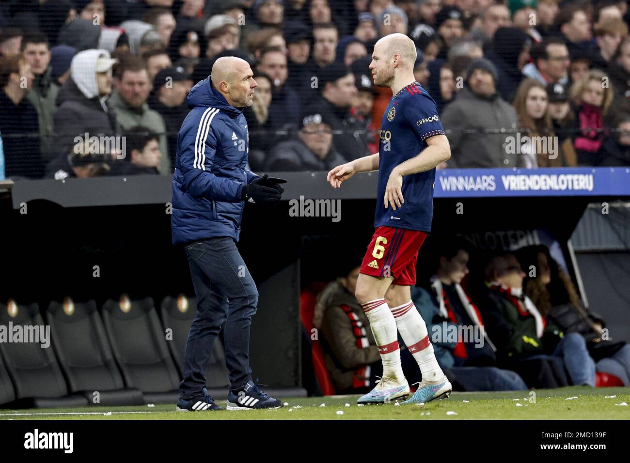 ROTTERDAM - (LR) Ajax coach Alfred Schreuder, Davy Klaassen of Ajax during the Dutch premier ...